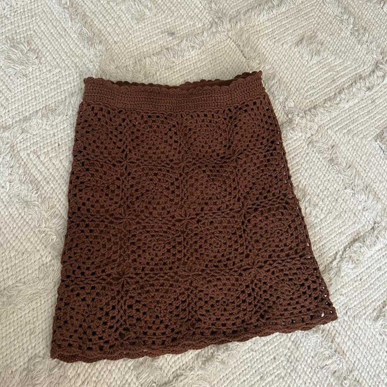 Princess Polly Boho crochet mini skirt. Ultra high... - Depop