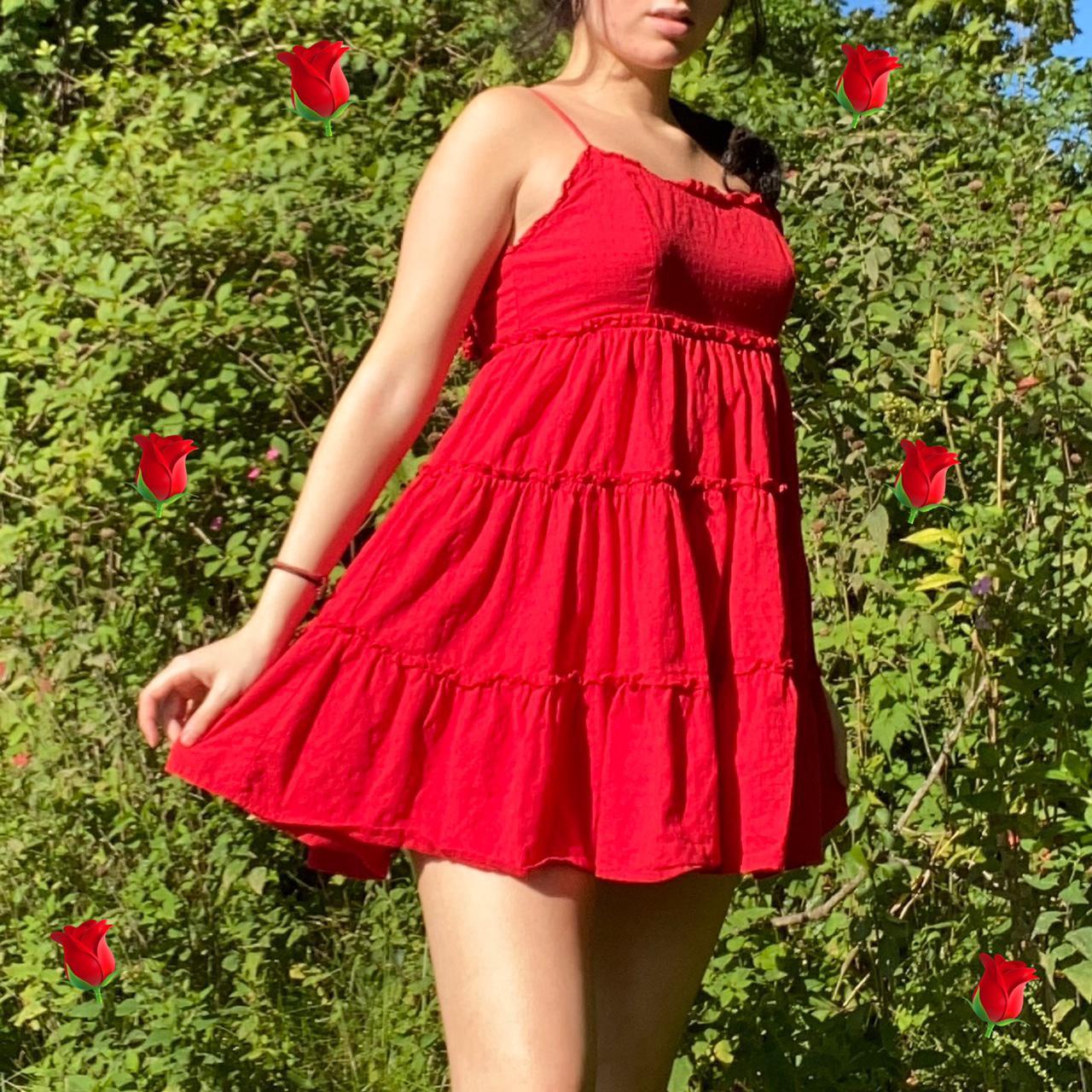 Red Babydoll Dress!🌹 Beautiful rose red baby doll... - Depop