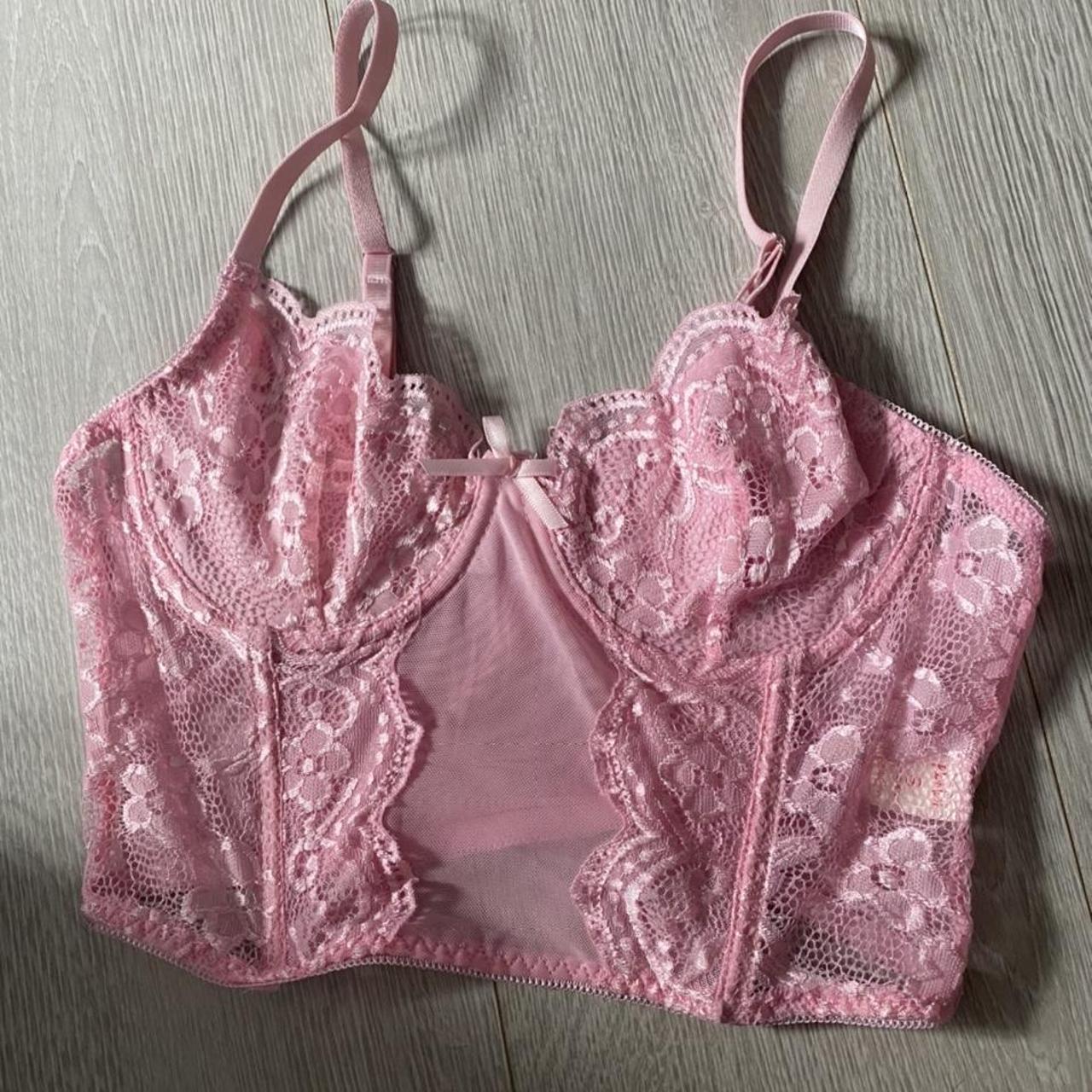 Brand new only worn for pics pink bralet... - Depop