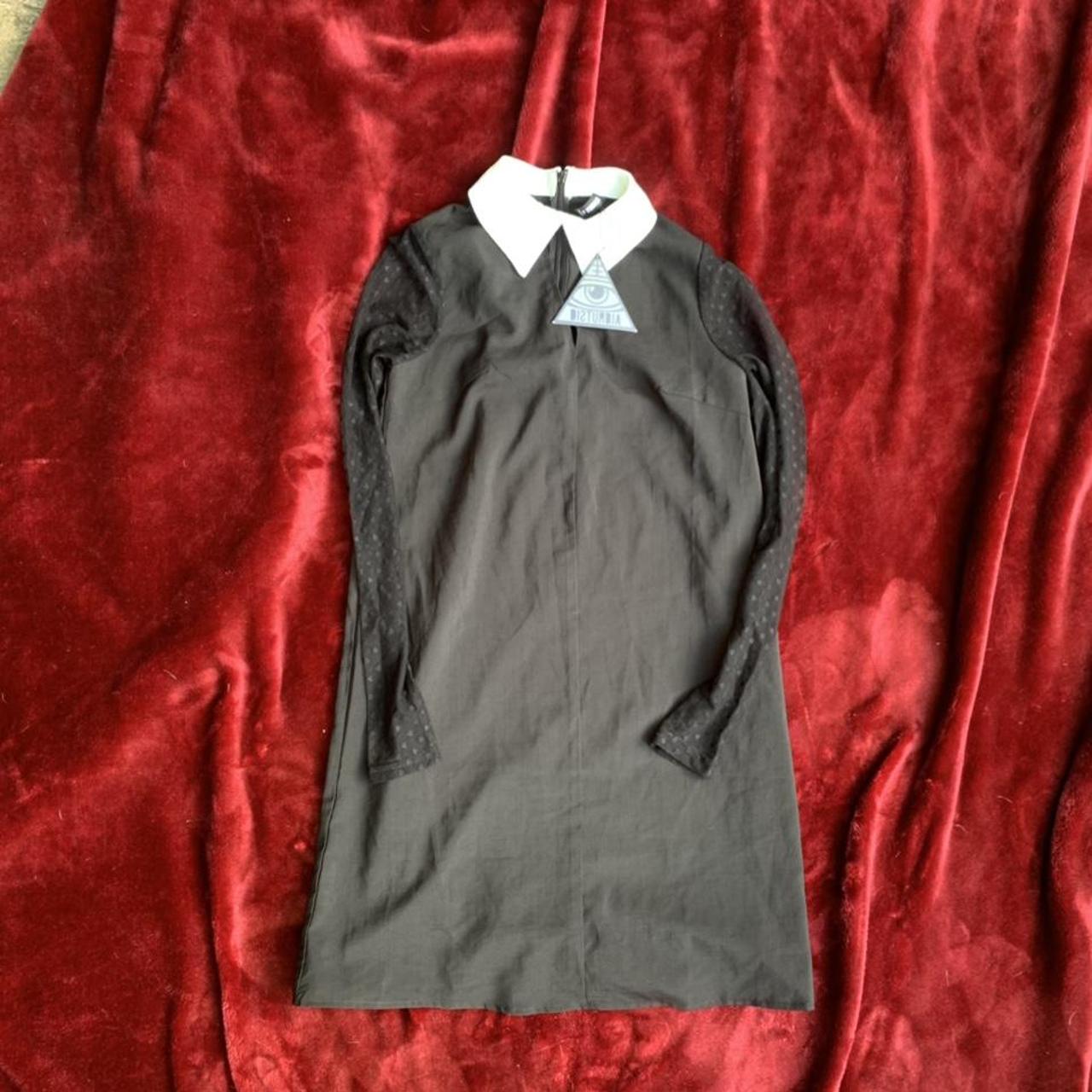 Disturbia NWT goth Wednesday Addams dress with sheer... - Depop