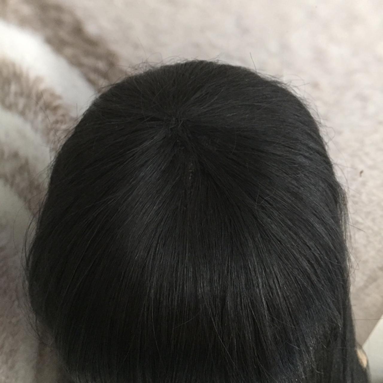 Black wig with bangs Details This wig has a... | Depop