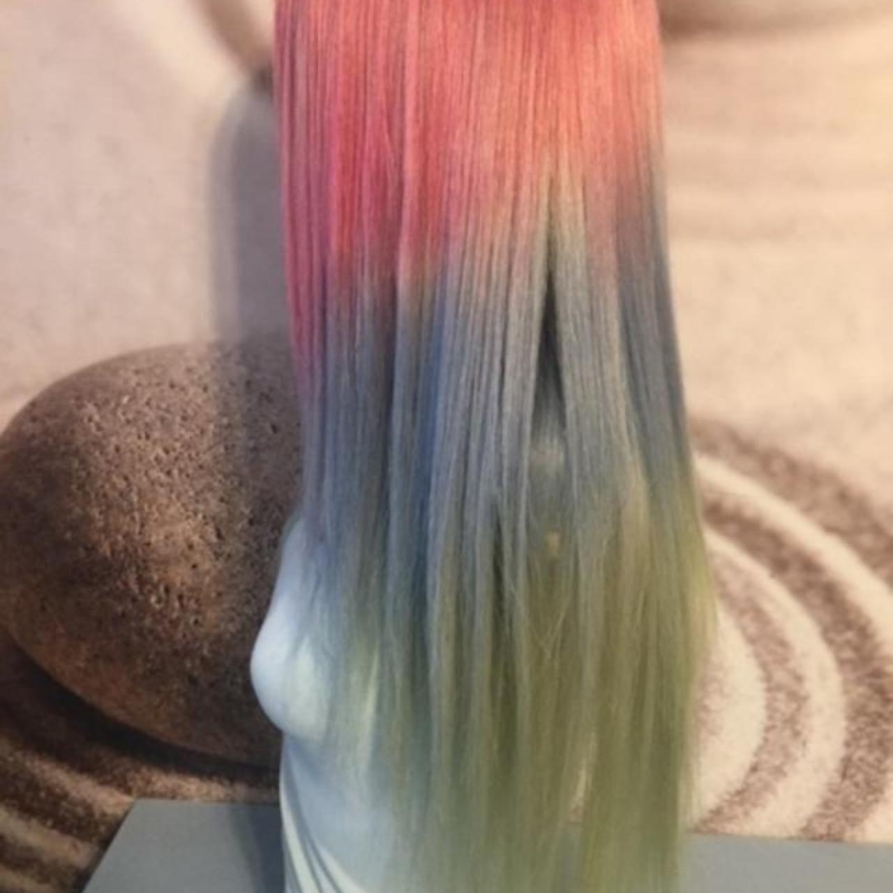 multi colored wig Lace front with parting This wig... - Depop