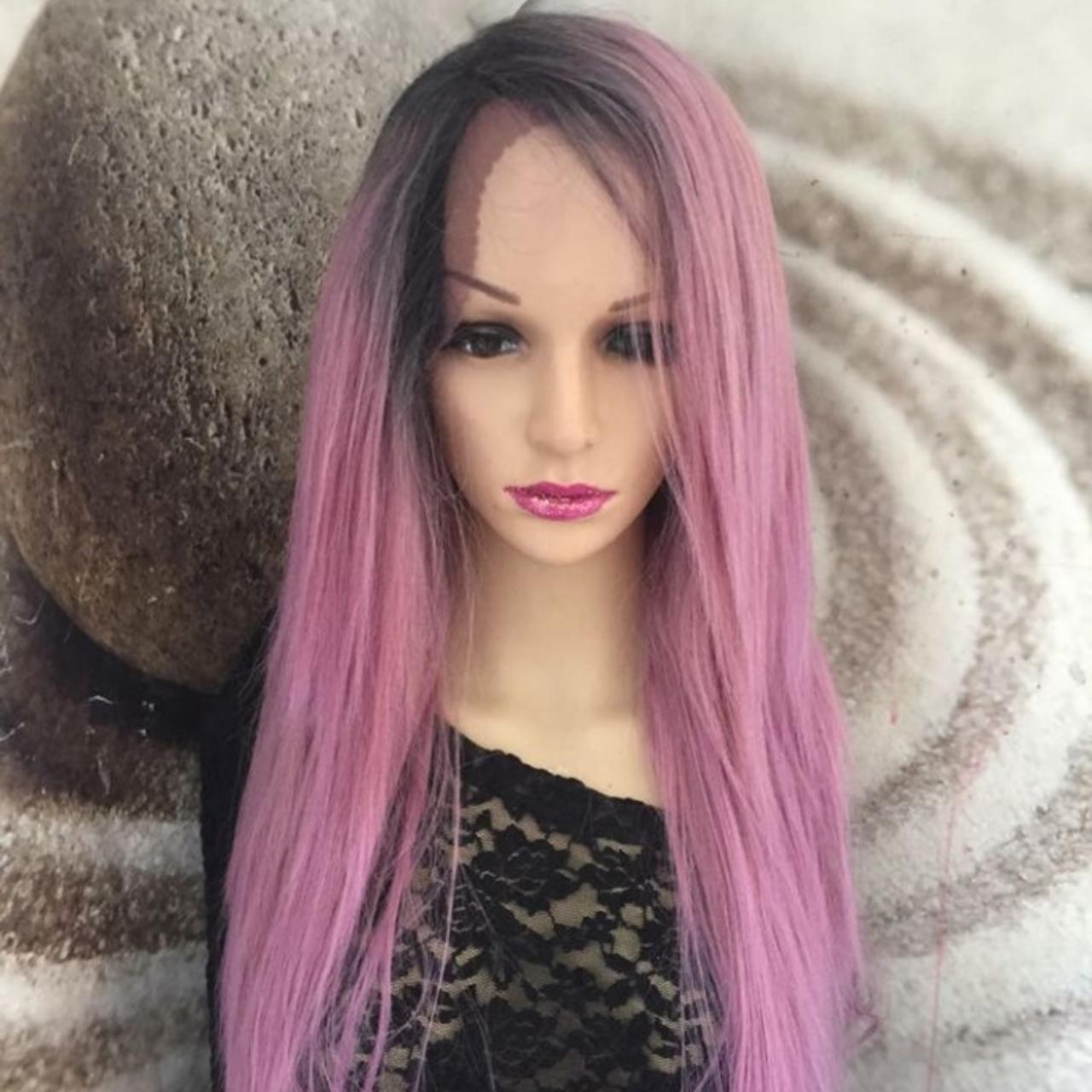 pink lace front wig Lace front Synthetic heat ok... - Depop