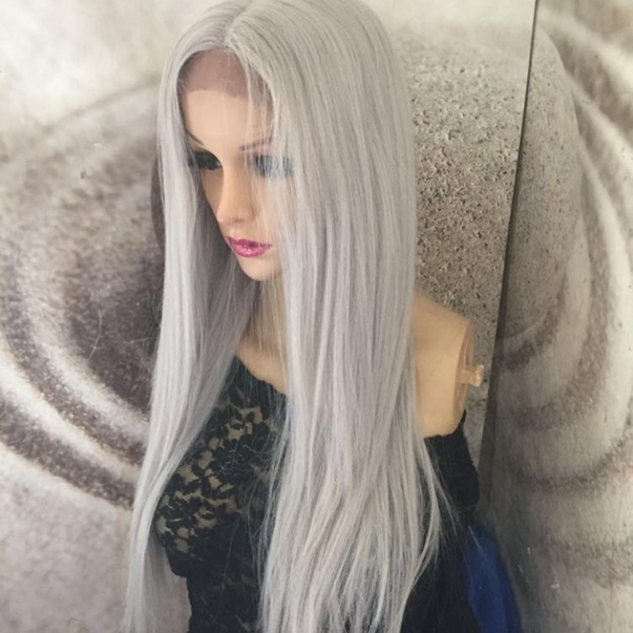 Silver lace front wig . Details Lace front with... - Depop