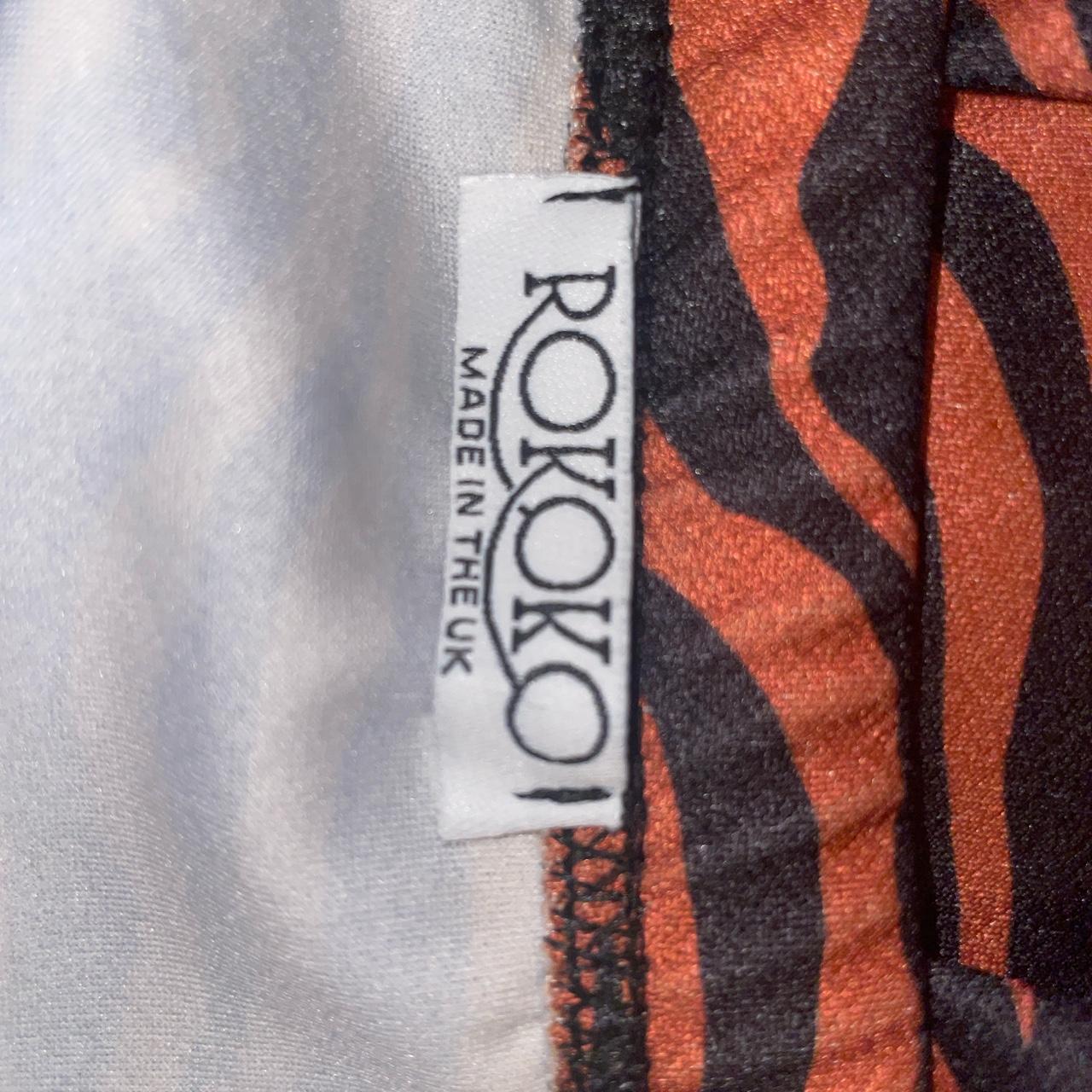 Rokoko tiger print midi skirt with slit up side... - Depop