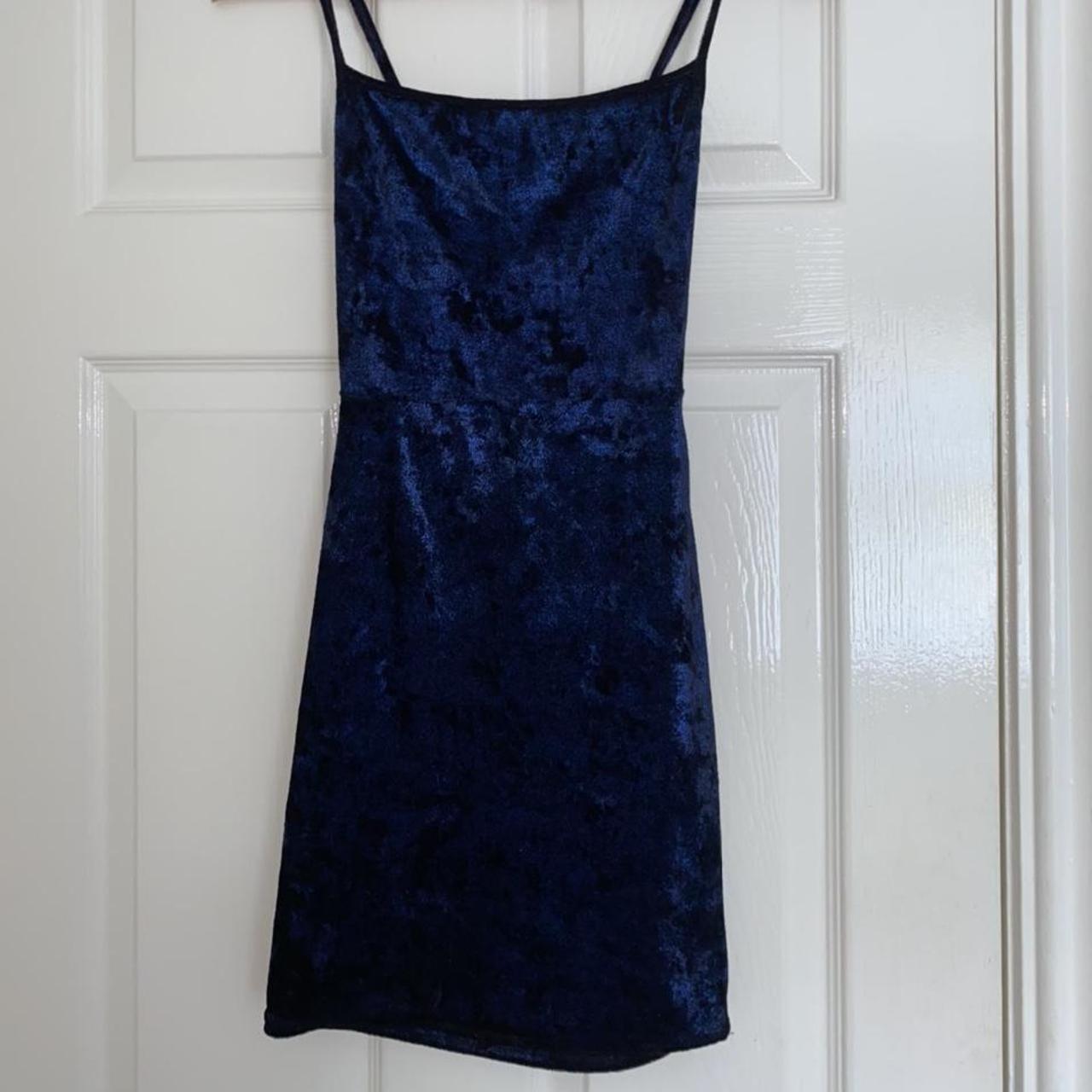Pretty Little Thing - Blue Glitter Metallic Tie Back... - Depop