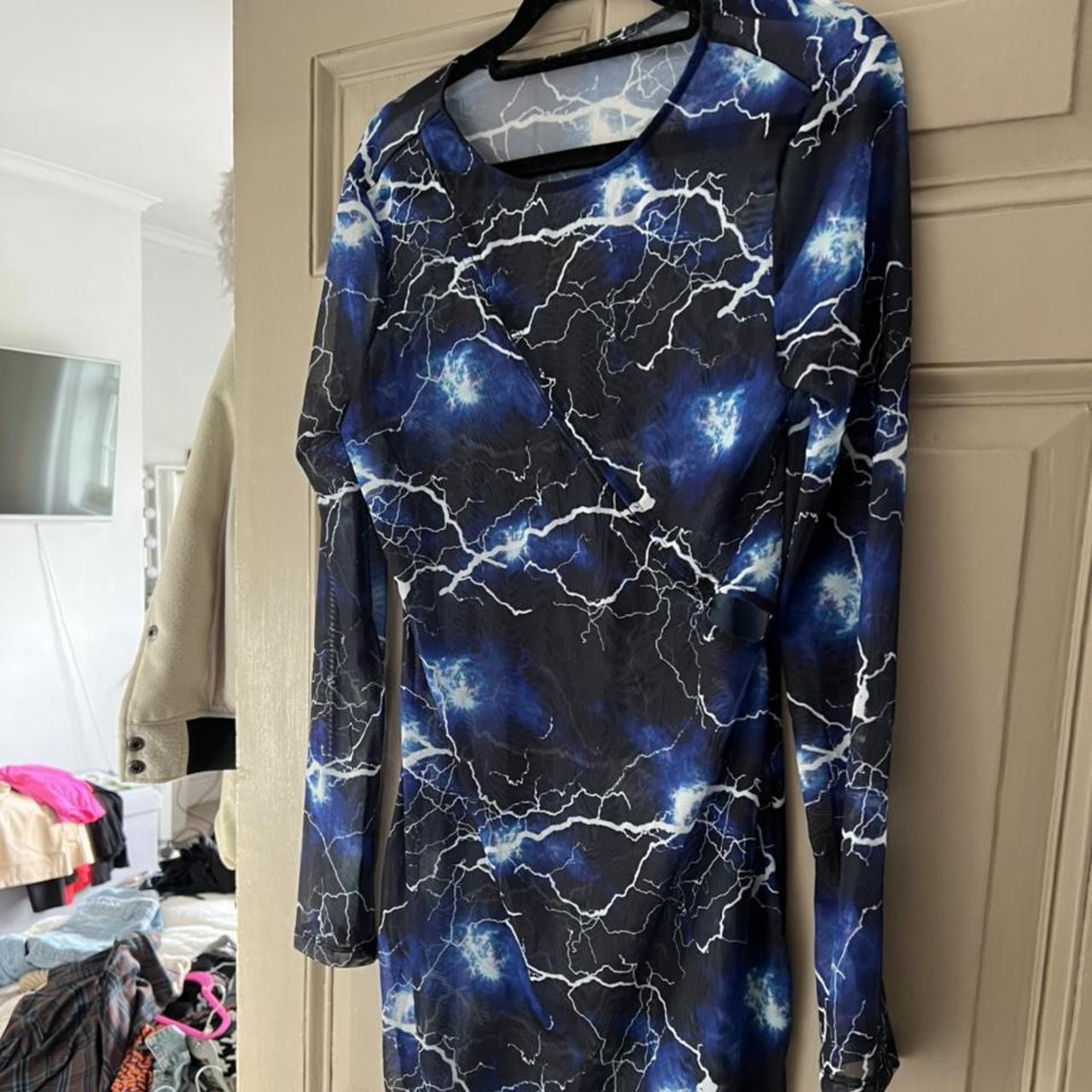 Mesh lightning dress shein, never worn #rave #festival - Depop