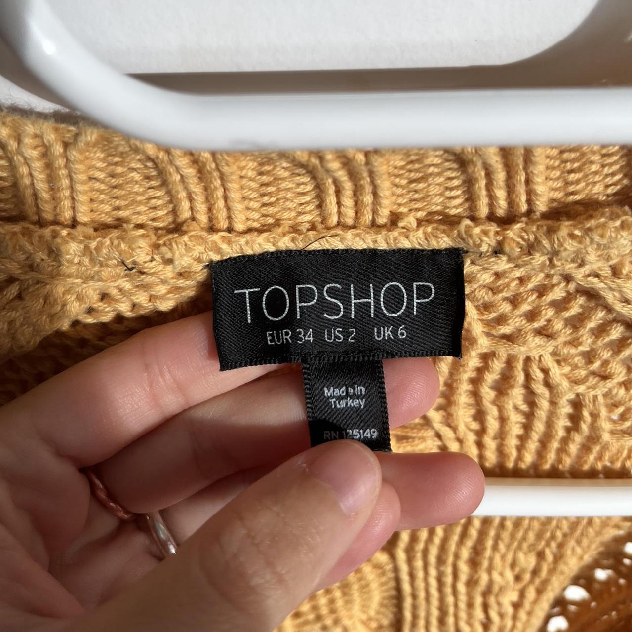 Topshop cable-knit cardigan in mustard yellow, size... - Depop