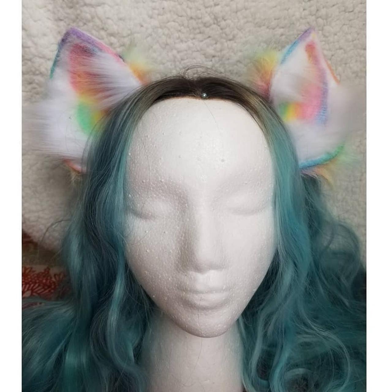 Pastel Pride Hyena ears or large cat ears.... - Depop