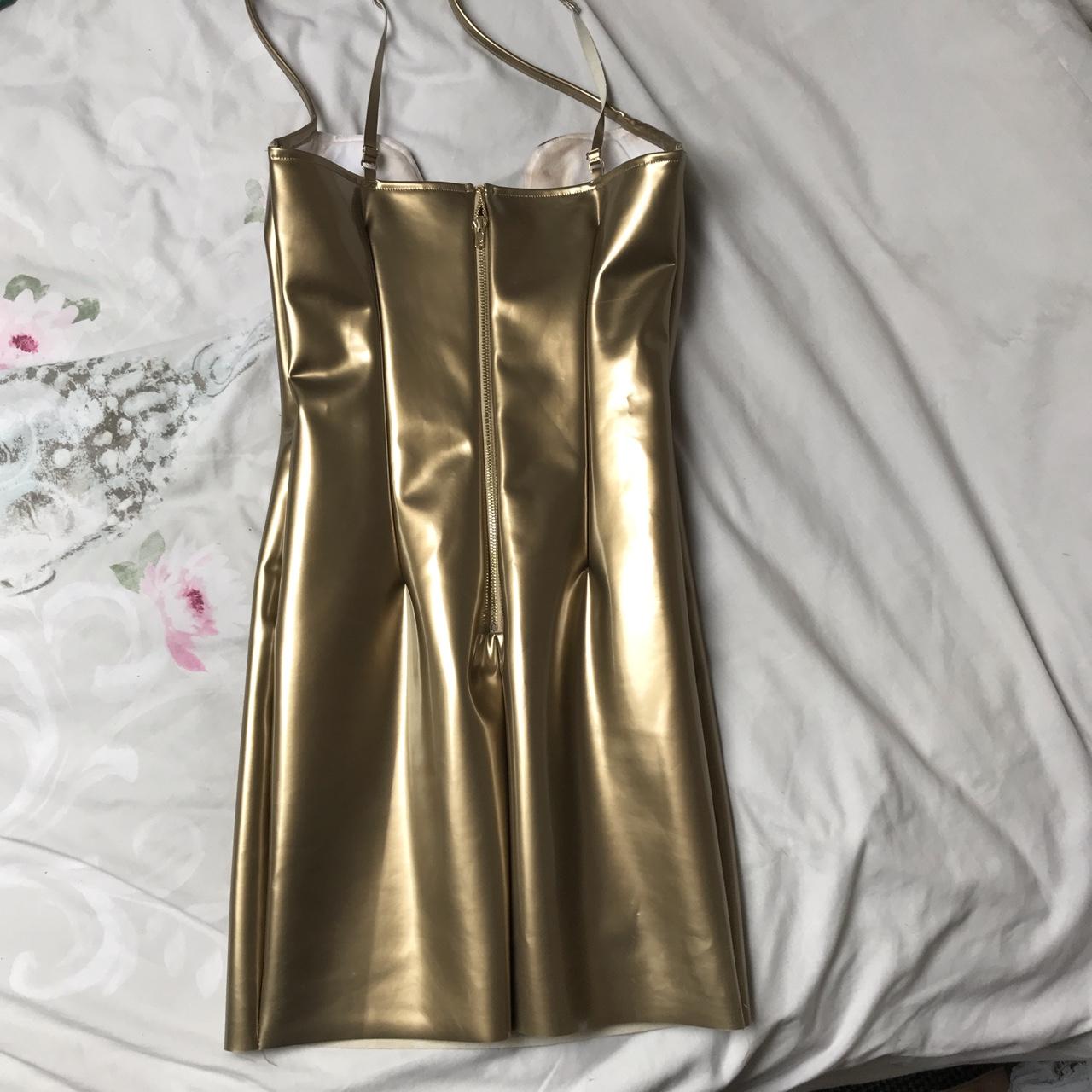 *SOLD* Gold latex dress. Oh polly UK size 8 fits a... - Depop