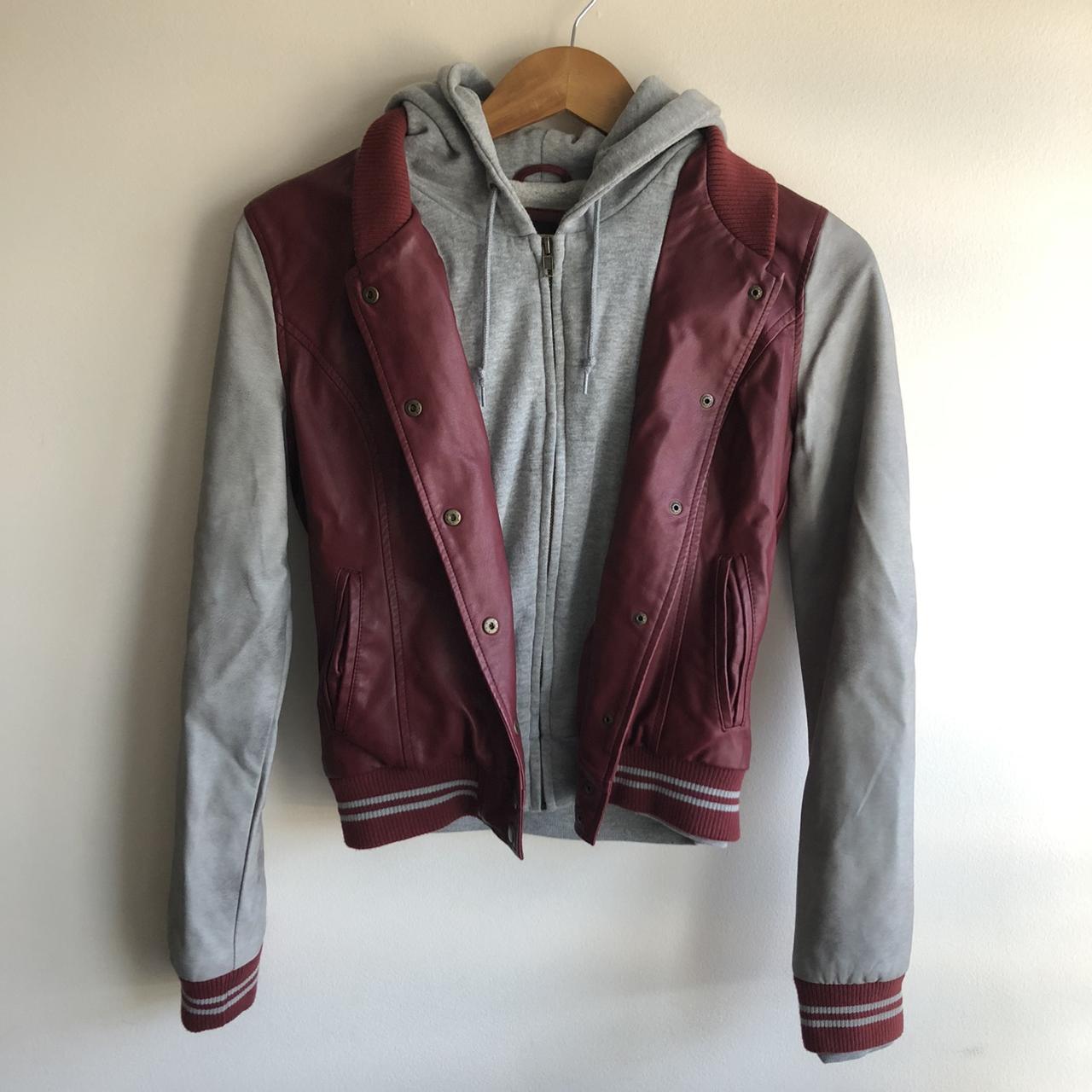 Obey propaganda faux leather varisty jacket with... - Depop