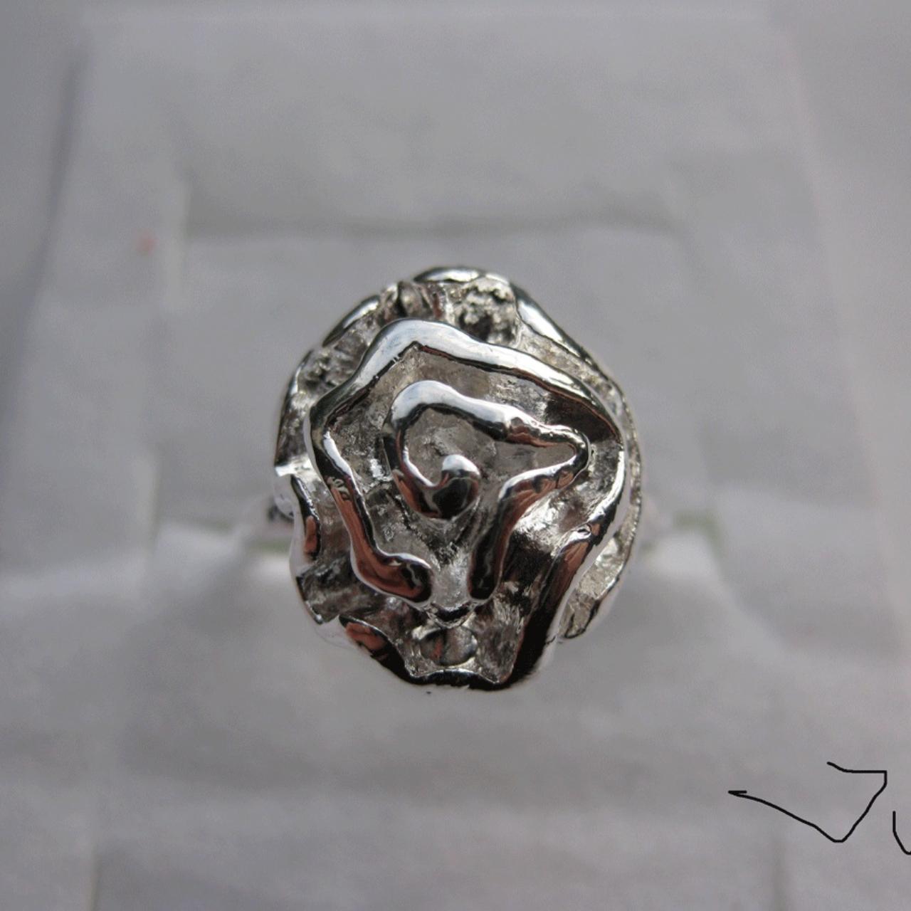 Silver Flower Ring No Stone Flower Size : 1... - Depop