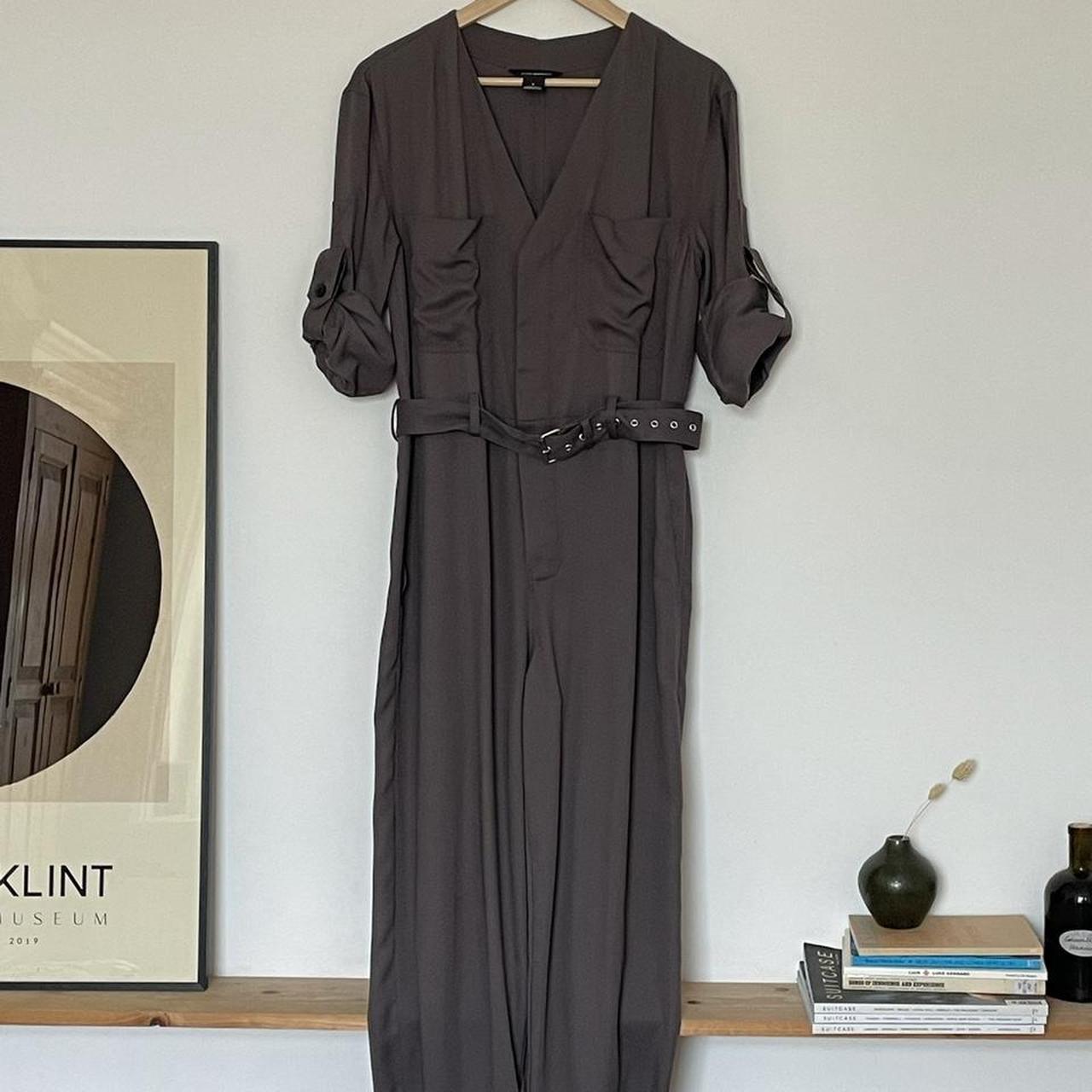 Club Monaco utility jumpsuit dark grey in US Size 2,... - Depop