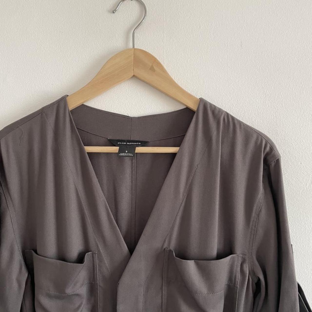 Club Monaco utility jumpsuit dark grey in US Size 2,... - Depop