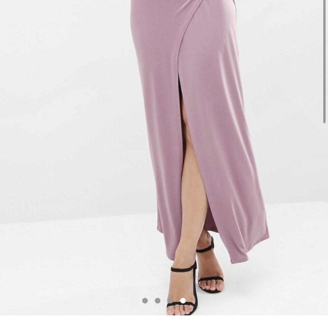 ASOS dusty lilac purple cross over top side split... - Depop