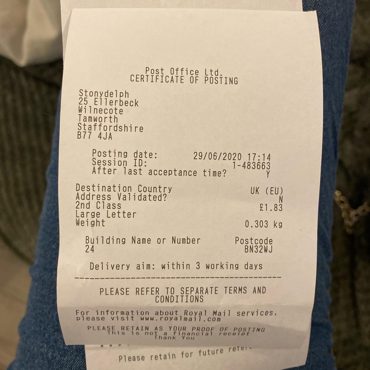 Purple Ralph Lauren ship receipt | Depop