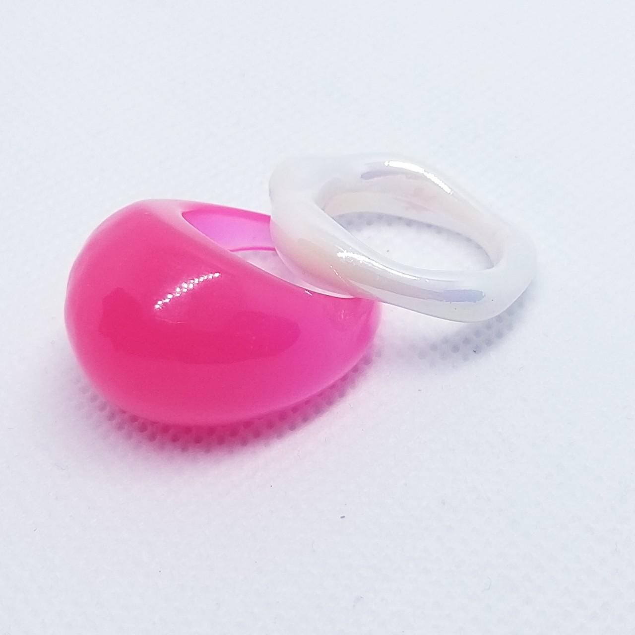 Resin ring bundle of 2 Chunky resin ring Funky ring... - Depop