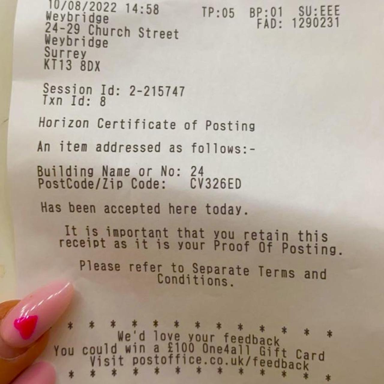 Proof of postage and address💞 - Depop