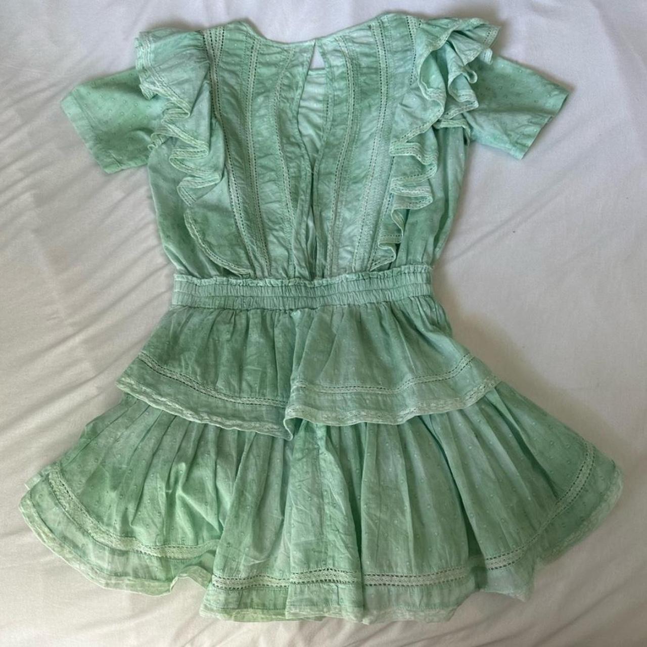 Green LOVESHACKFANCY Natasha Dress 🌱🐢 Like new... | Depop