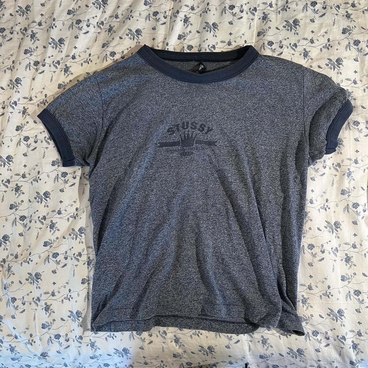 90s rare stussy ringer style baby tee #90s #stussy... - Depop