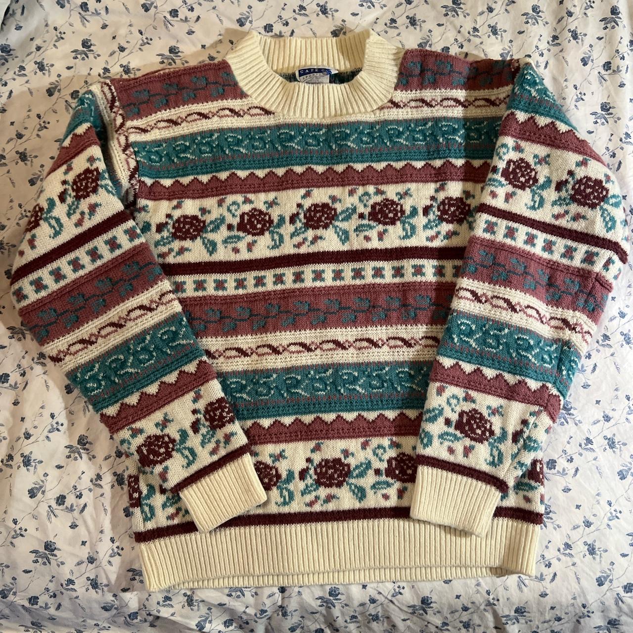 gorgeous vintage cape cod knit grandma sweater. so... - Depop