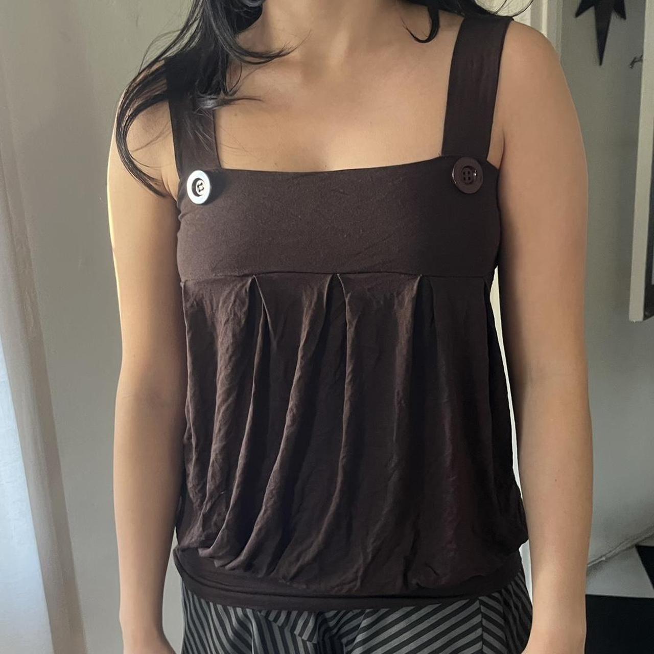 Twee brown blouse with the cutest buttons.... | Depop