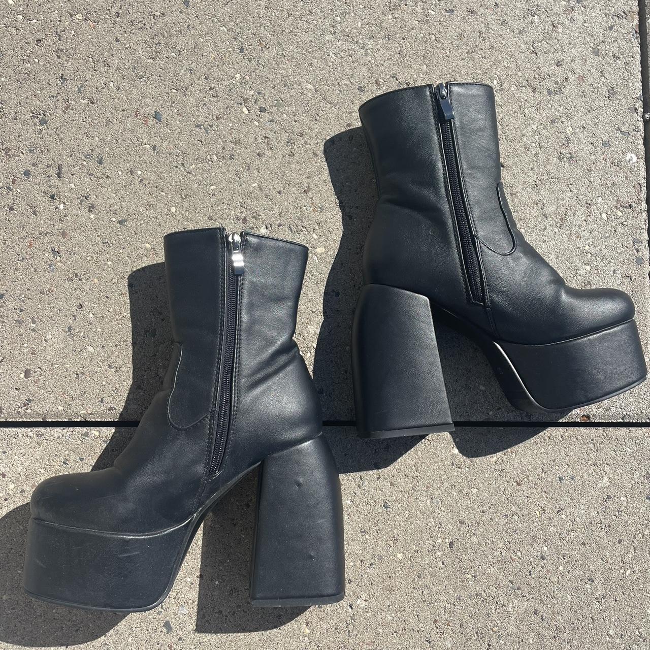 Chunky high heel boots size 36 Worn once Originally... - Depop