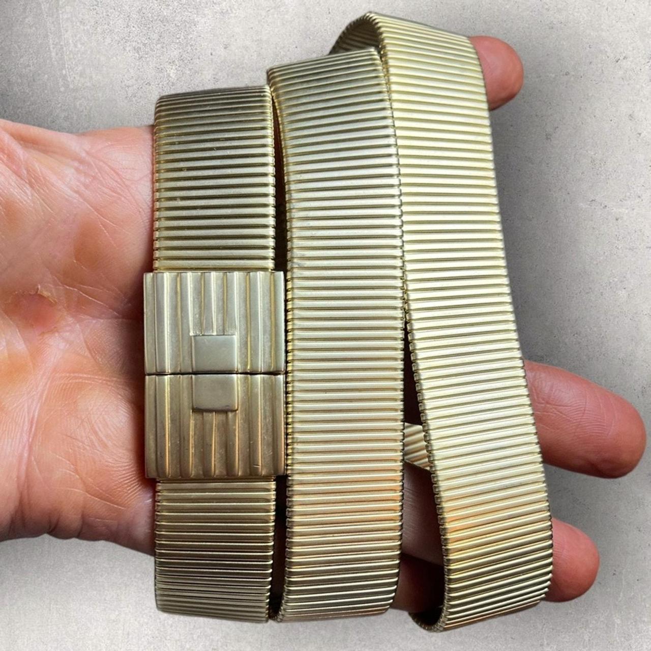 Fun and flashy gold metal stretch belt. Disco vibes... - Depop