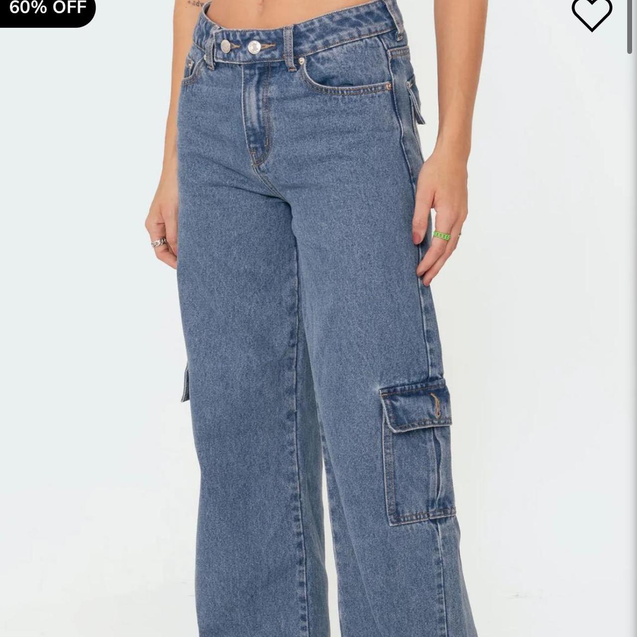 edikted denim caro jeans size Large, doesn’t fit me... - Depop