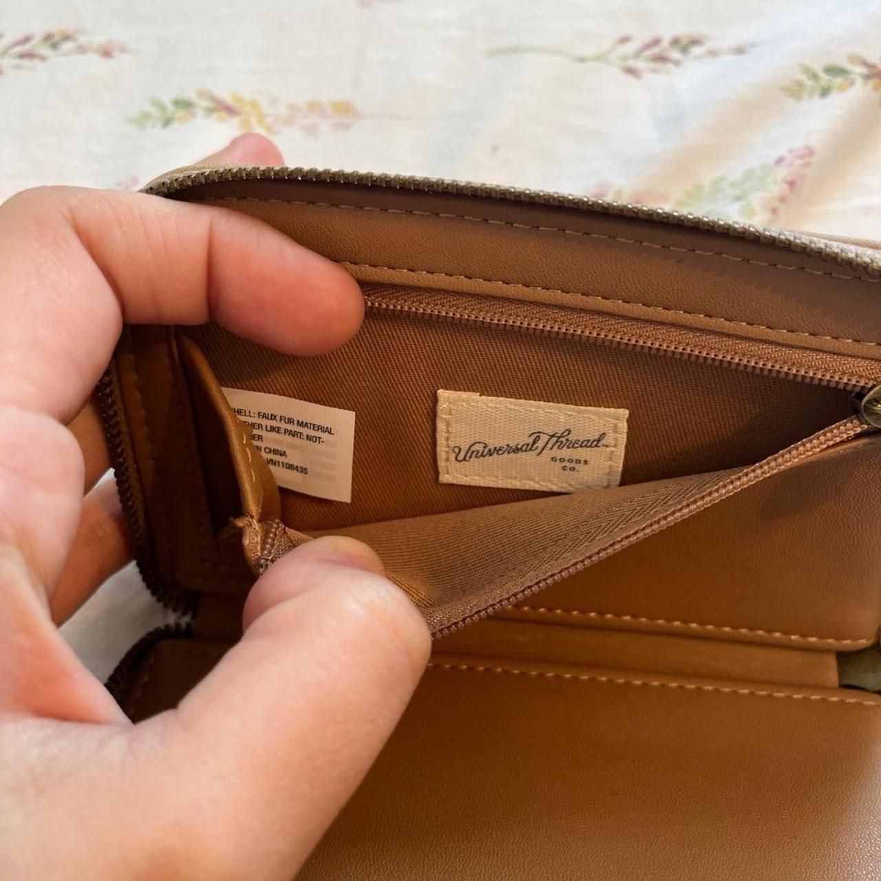 universal thread wallet sherpa/pleather beige and... - Depop