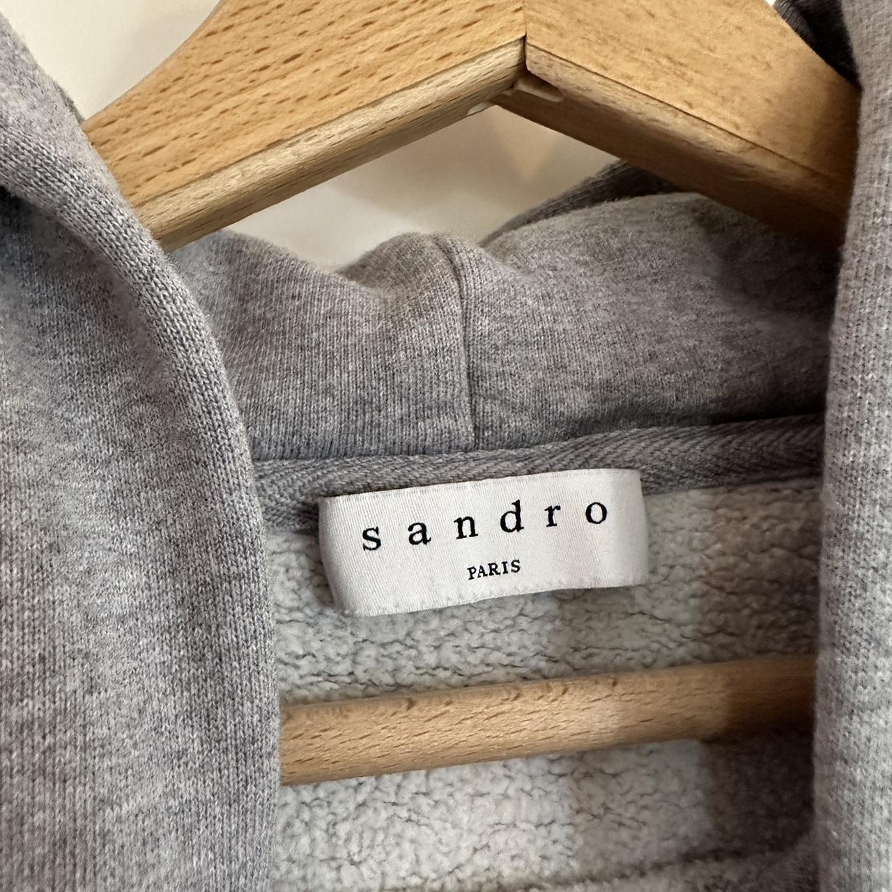 Sandro paris patch work gray hoodie No size but... - Depop
