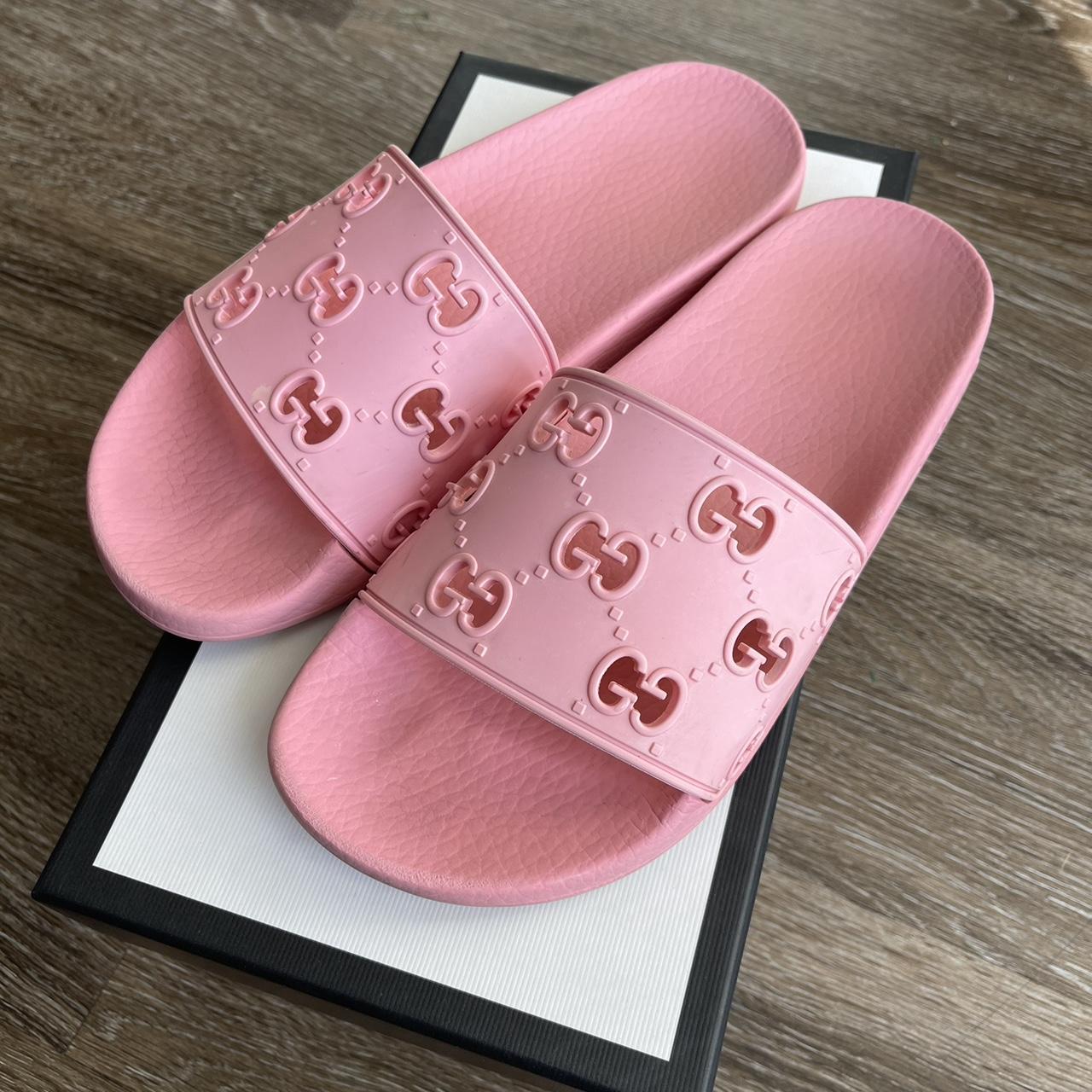Gucci Women's Pink Slides | Depop