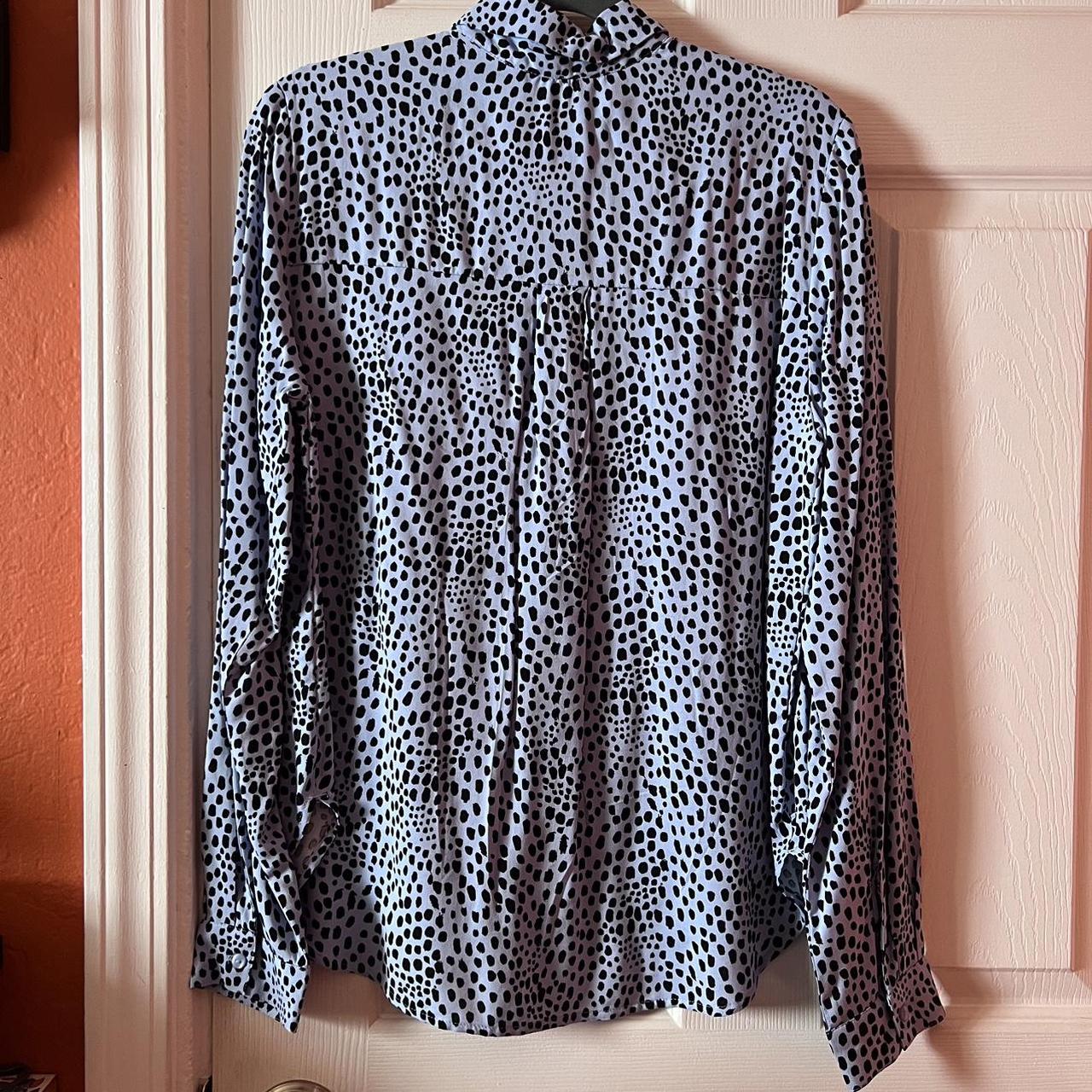 Monki Women's Blue and Black Blouse | Depop