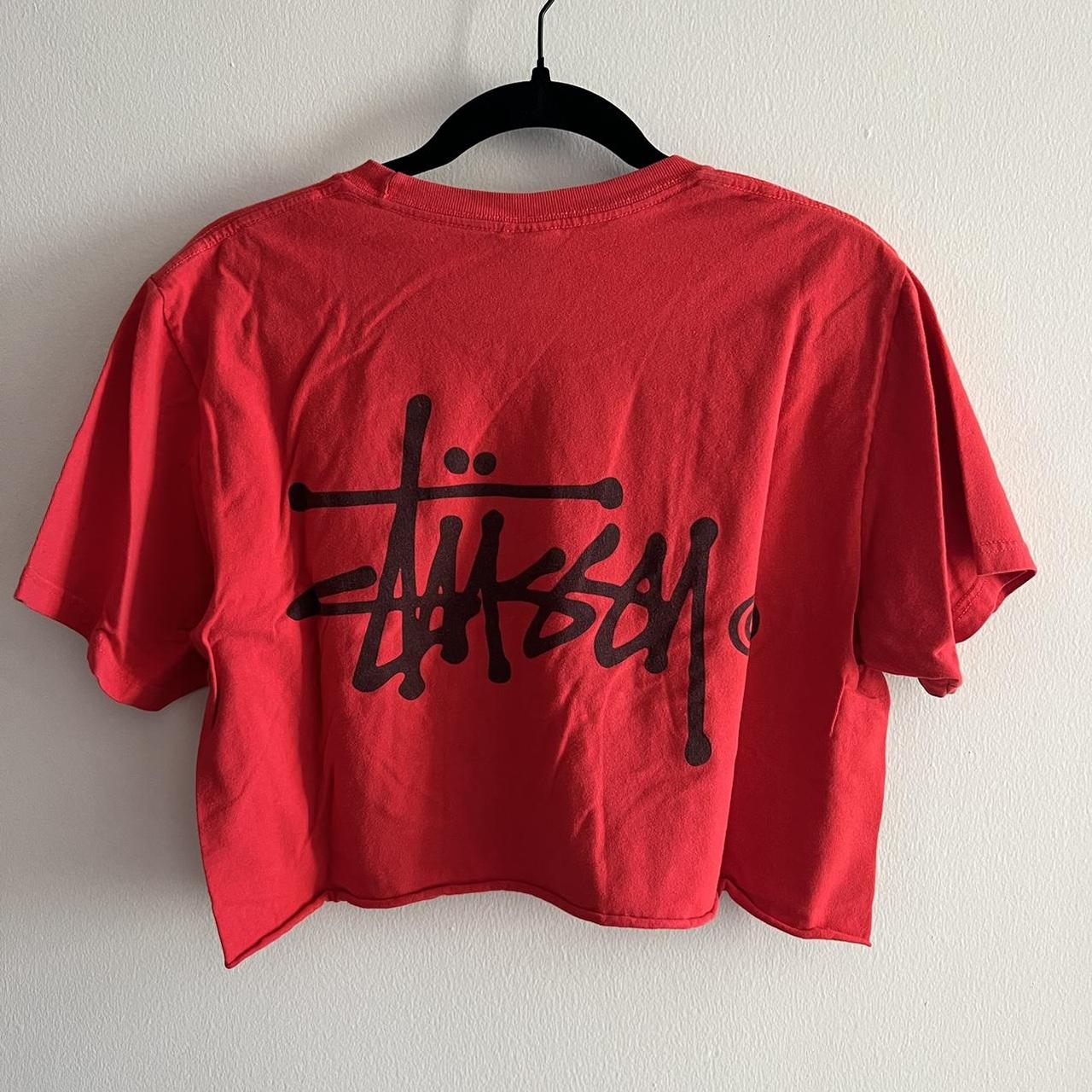 Stussy Red Crop Top Size M - Depop