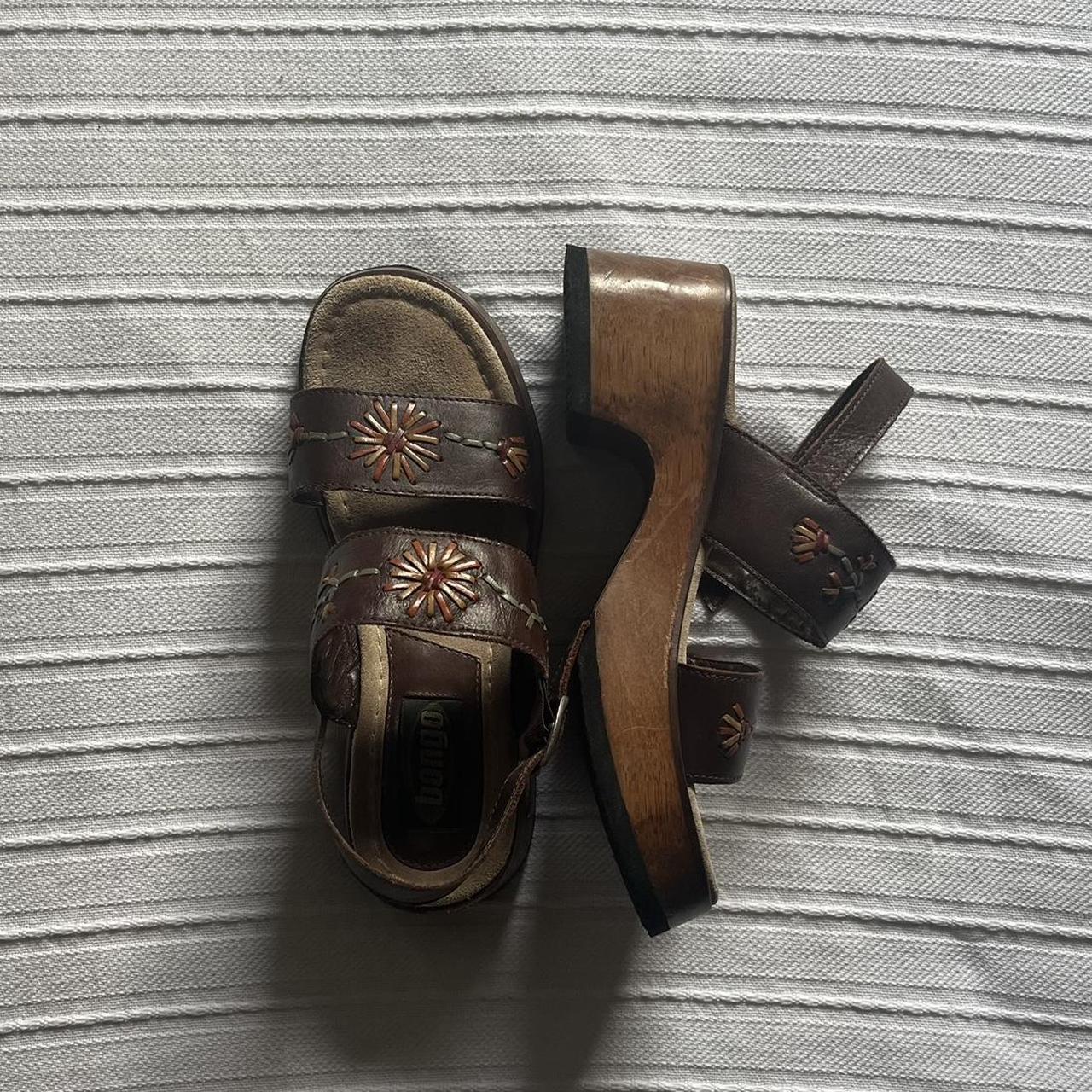 Bongo wooden vintage 90’s platform sandals with... - Depop