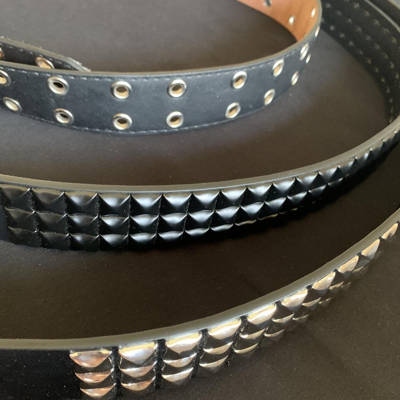 set of 3 alternative/emo belts 1 grommet (size M)... - Depop