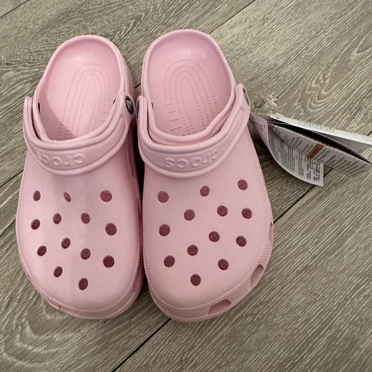 Baby pink crocs Woman’s Size 5 Brand new with tags - Depop