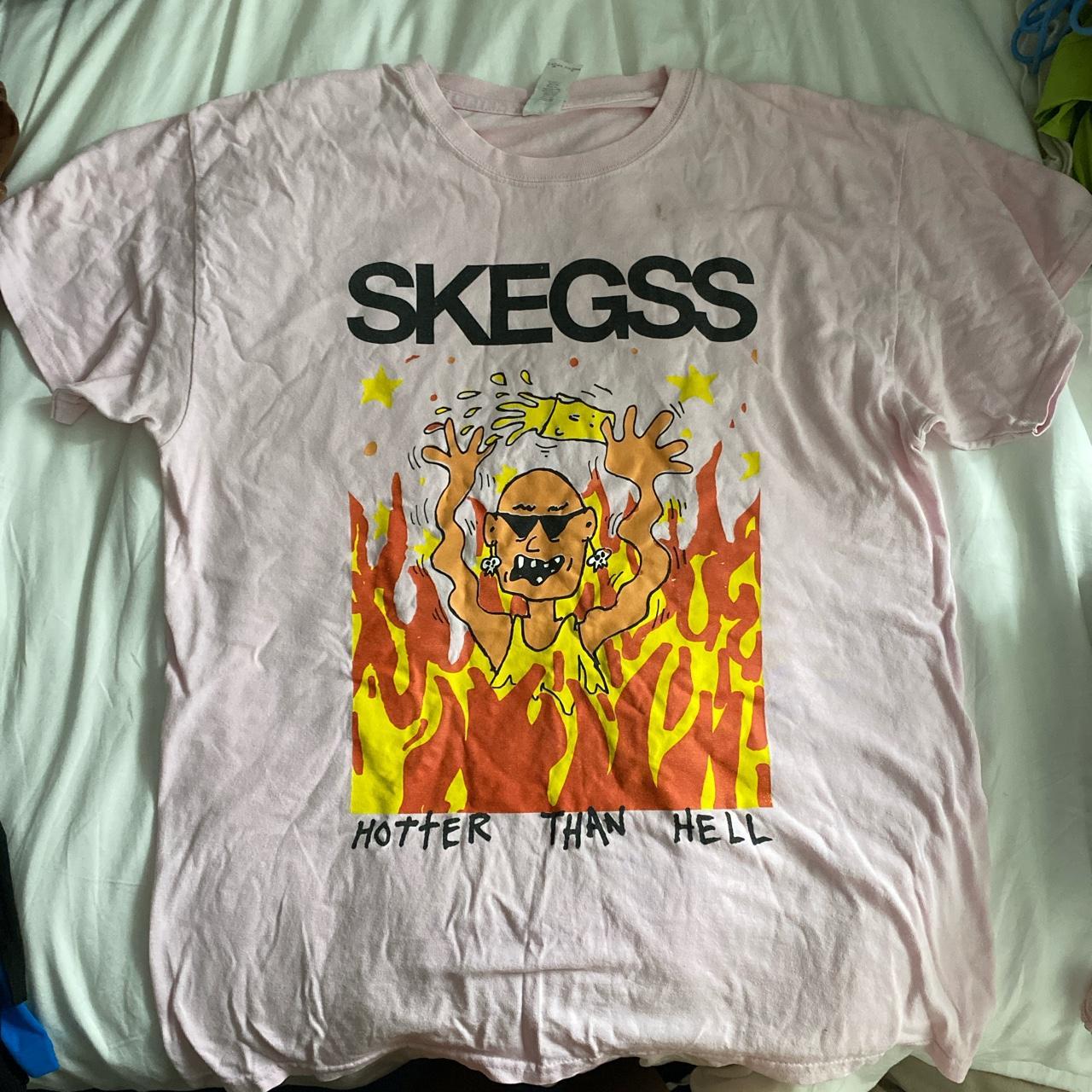 Light pink skegss tour shirt size large - Depop
