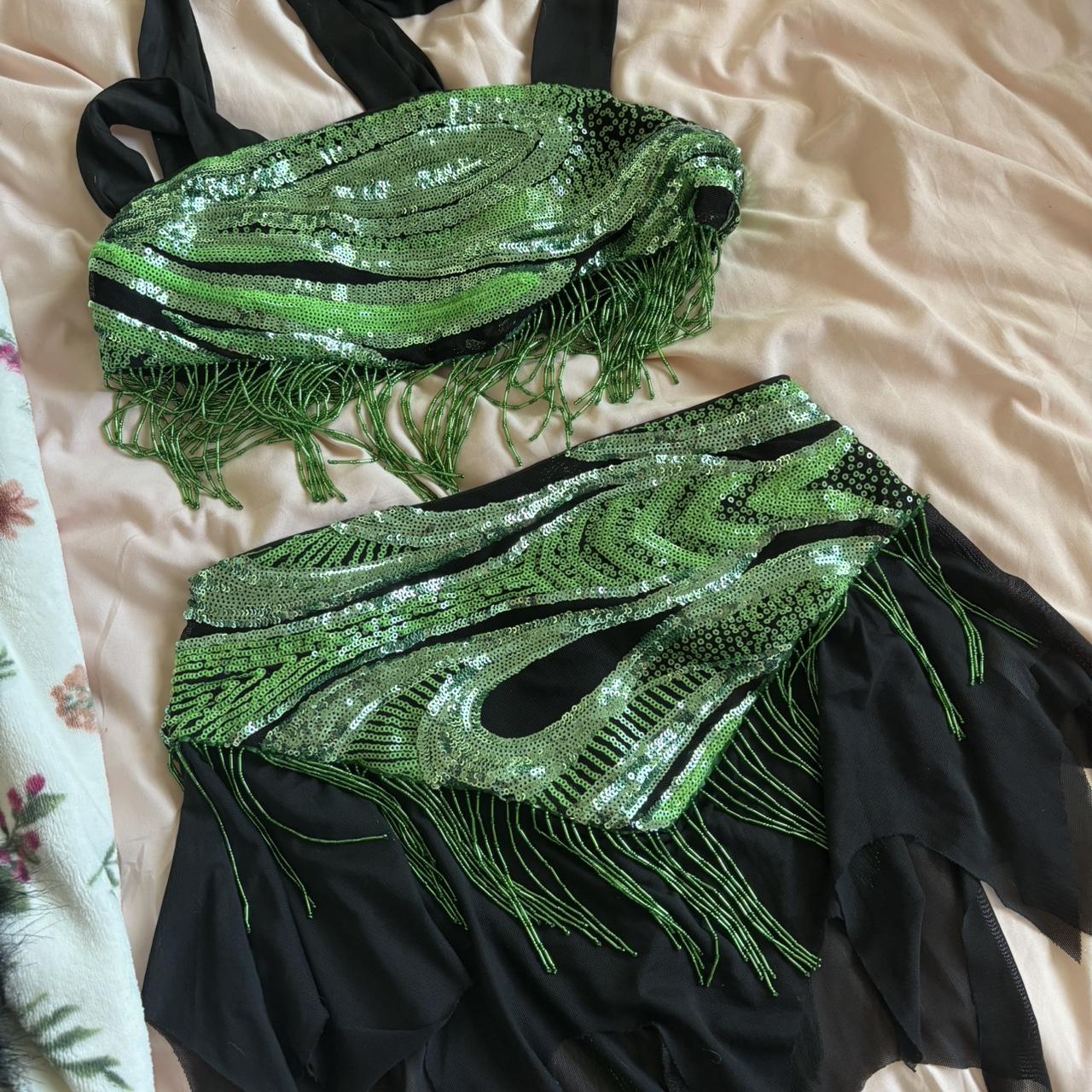 beaded 2 piece rave outfit! worn once, super comfy! - Depop
