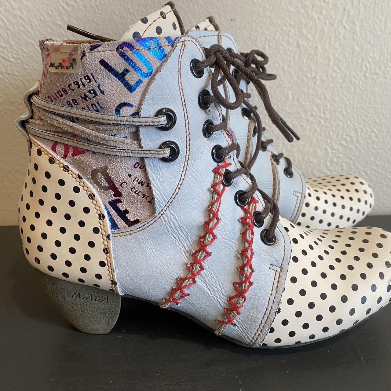 Maia Women’s Booty Ankle Boots Multicolor Lace... - Depop