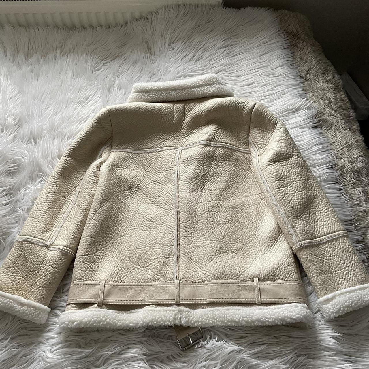 Primark Cream Aviator Jacket size Medium Great... - Depop