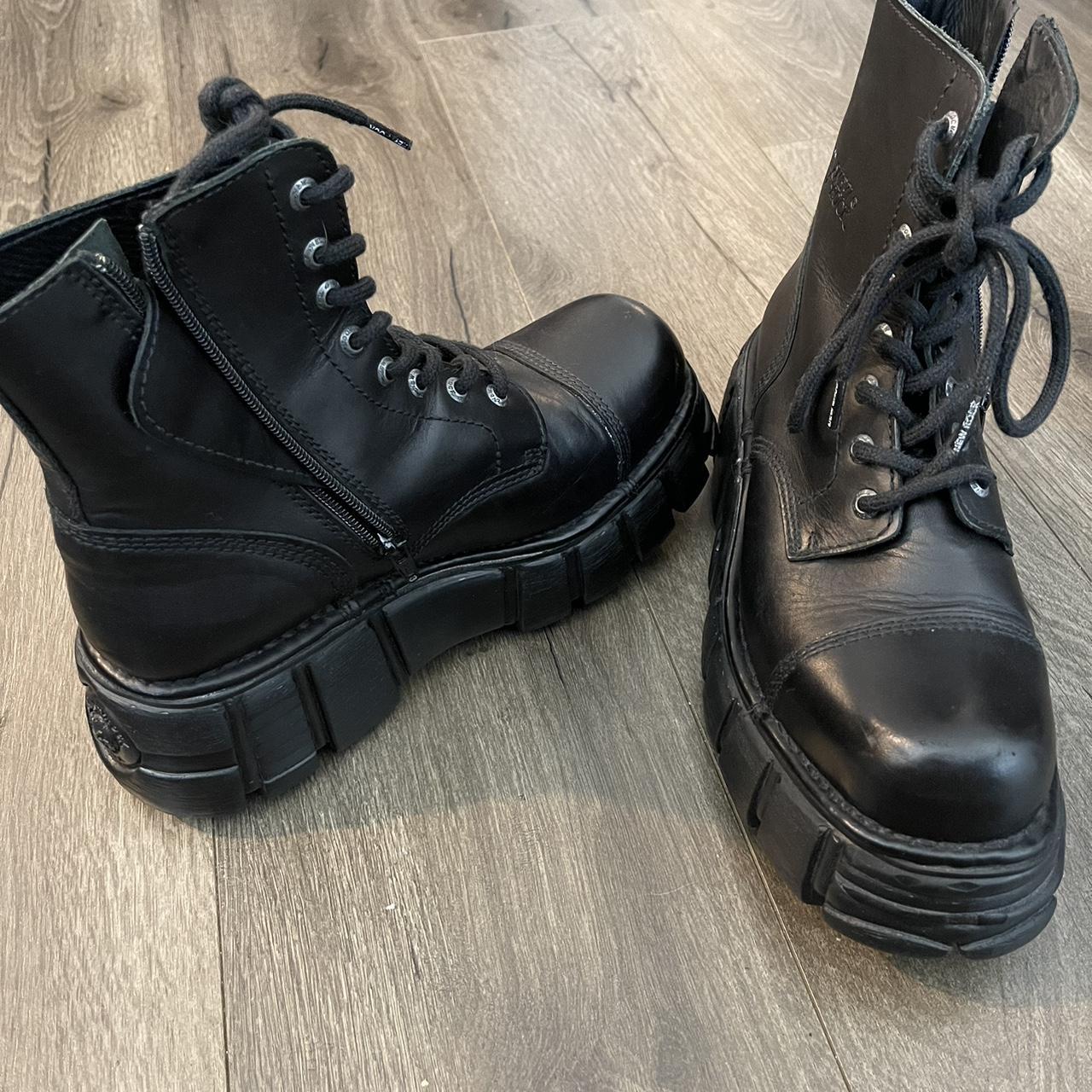 New Rock Platform Combat Boots Made in... - Depop