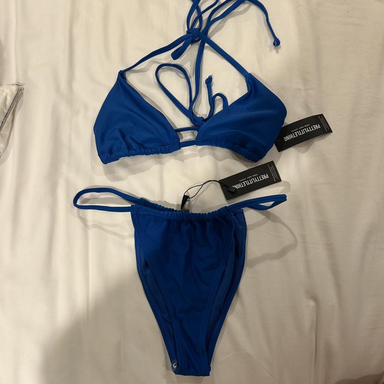 pretty little thing NWT cobalt blue bikini set, top... | Depop