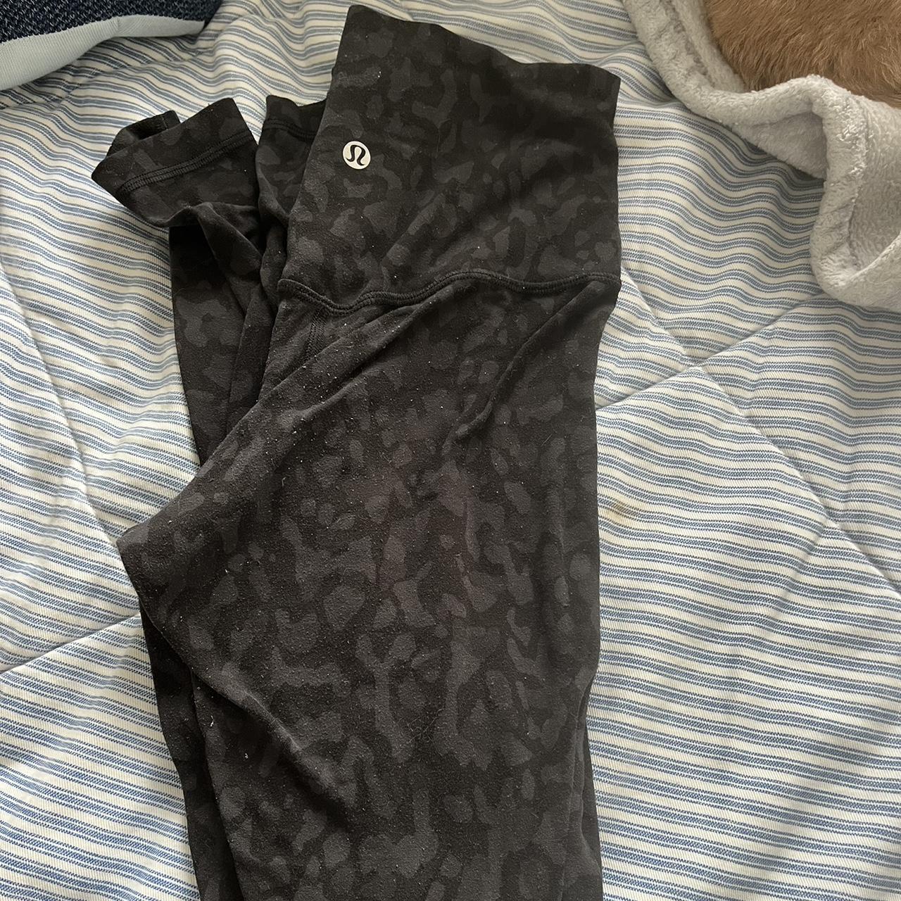 No PayPal! Black leopard cheetah print lululemon... - Depop