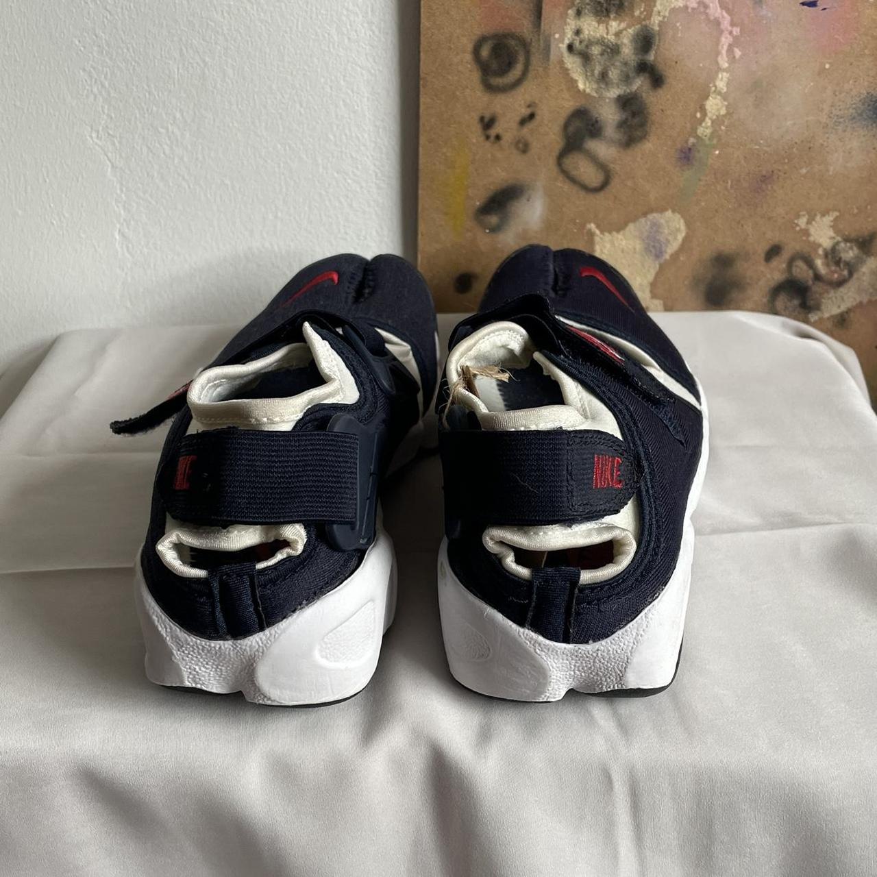 Nike Air Rift trainers. Navy and white colourway... - Depop
