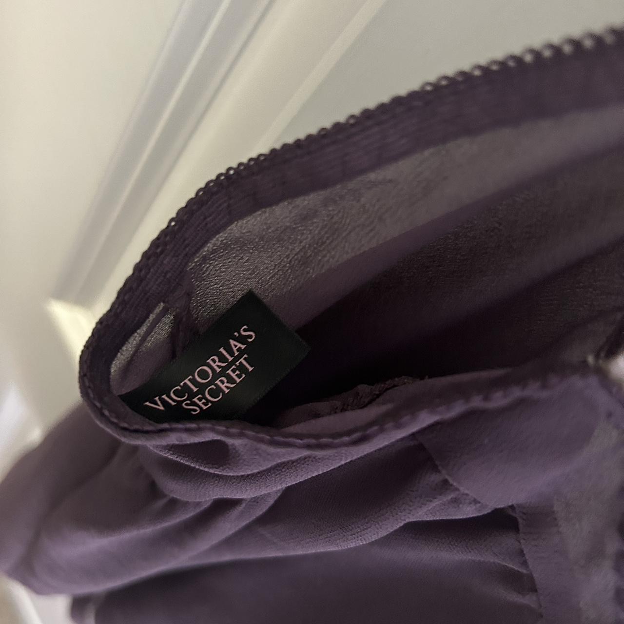 Purple mesh Victoria’s Secret top with white lace... - Depop