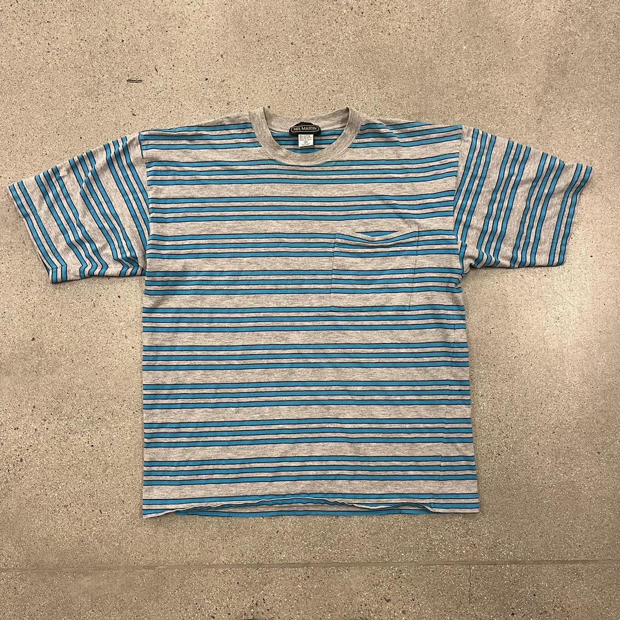 VIntage 80s/90s horizontal striped shirt great... - Depop