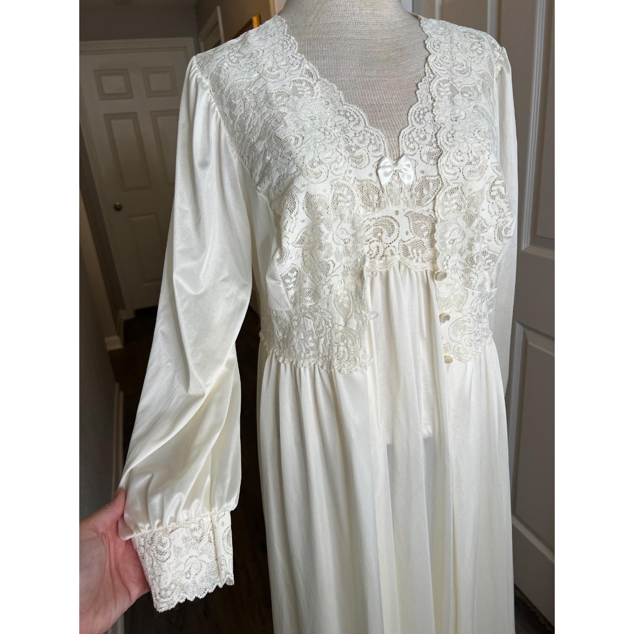 ShadowLine Peignoir and nightgown set Ivory Lace... - Depop