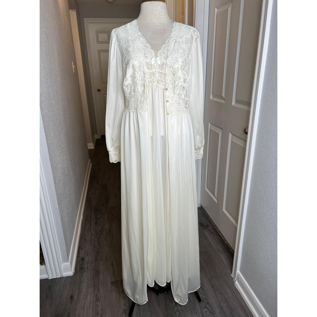 ShadowLine Peignoir and nightgown set Ivory Lace... - Depop