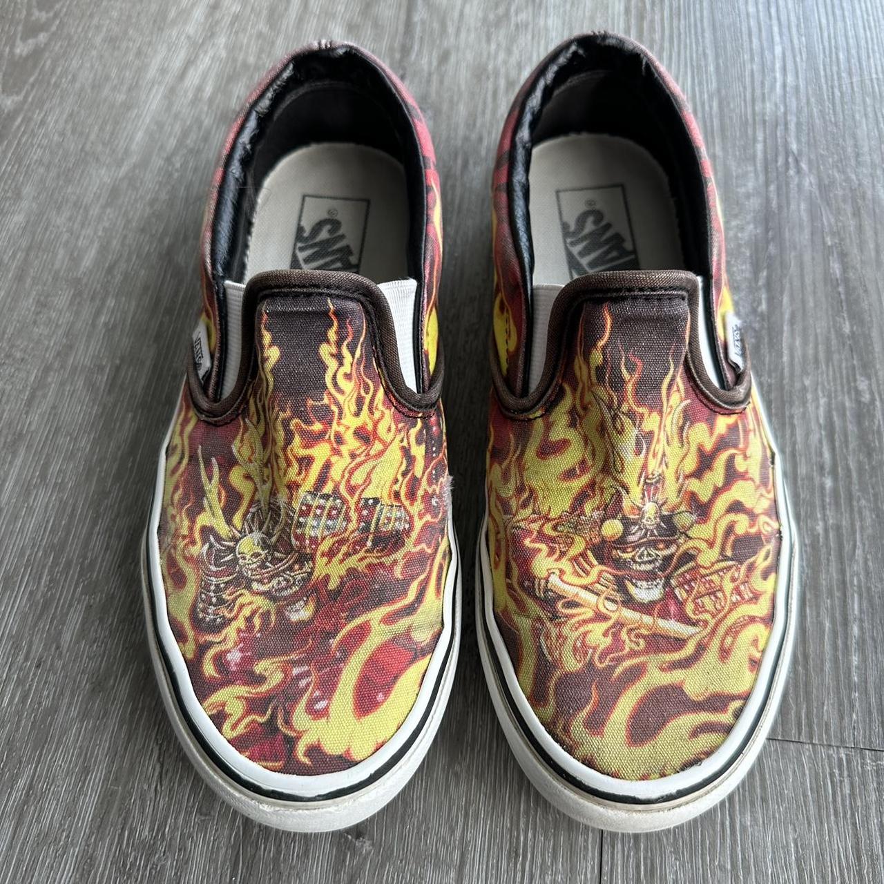 samurai on fire vans 🔥 super cool vans in used... - Depop